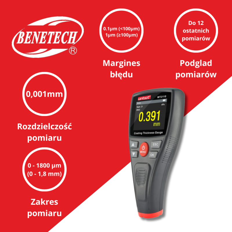 MIERNIK GRUBOŚCI LAKIERU WT2110