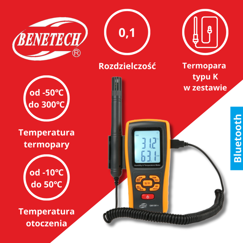 TERMOHIGROMETR GM1361+